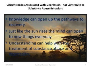 Substance Abuse And Depression | PPTX
