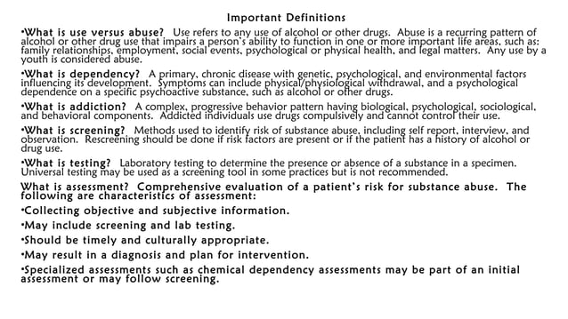 Substance abuse assessment | PPT