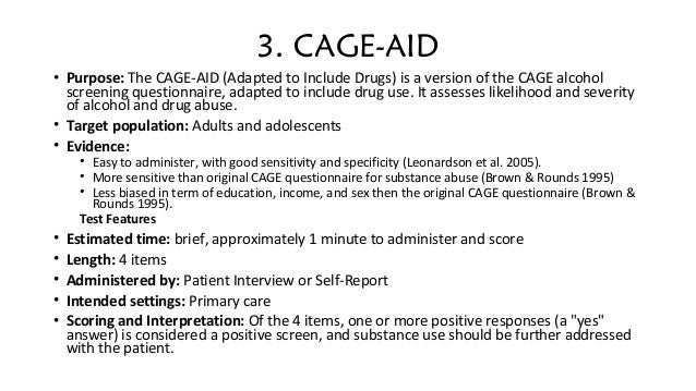 Substance abuse assessment