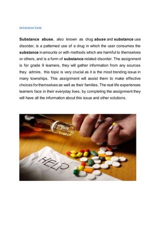 Substance abuse assignment | DOCX