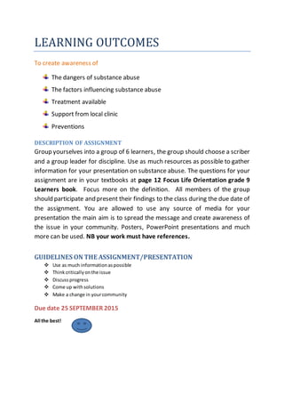 Substance abuse assignment | DOCX