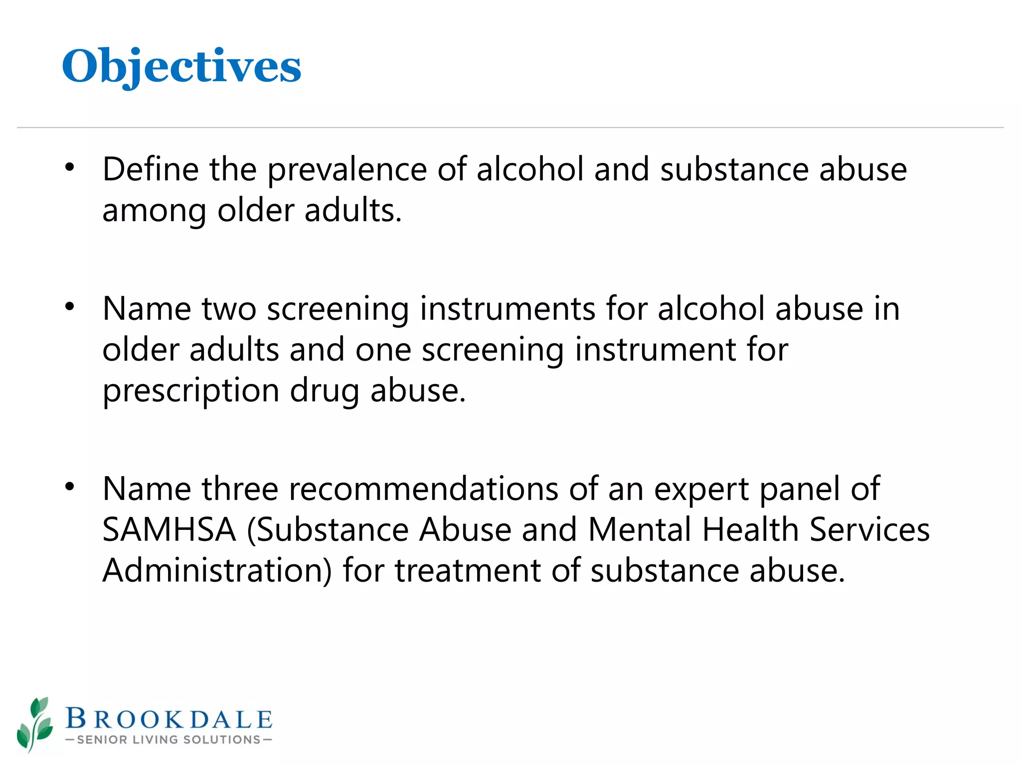 Substance Abuse in Older Adults | PPT