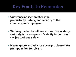 Substance abuse in the workplace ppt (sflpp version) | PPTX