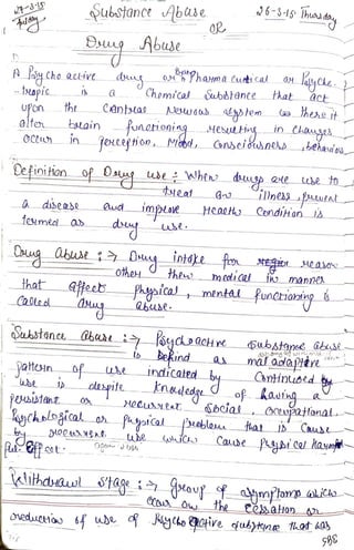 Substance abuse or drug abuse (BSC , GNM NURSING NOTES).pdf