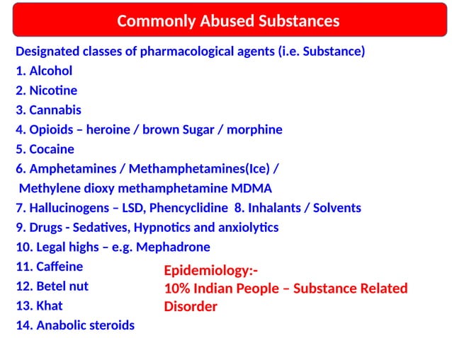 Substance Use, Abuse and Dependence .pptx