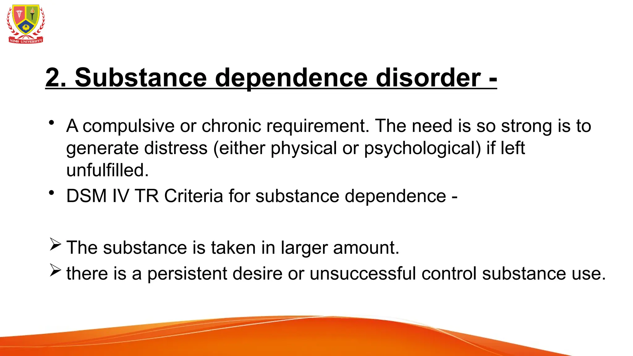 Nursing management of Substance disorder Unit -I.pptx