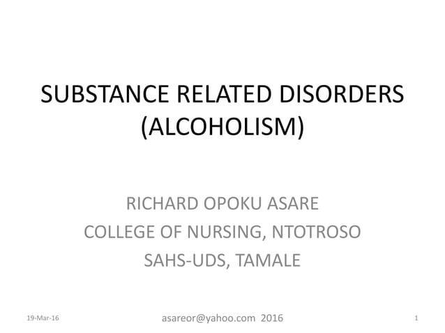 Substance related disorders alcoholism | PDF