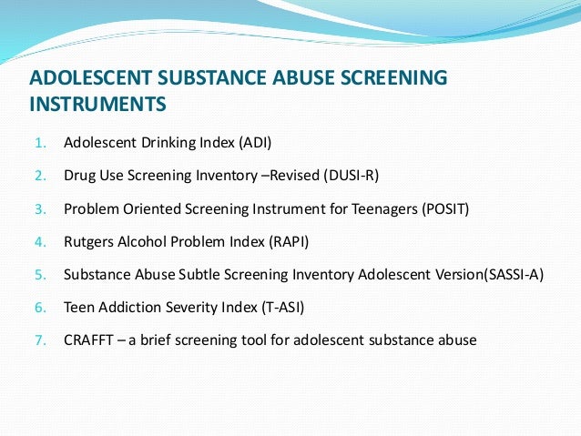 Substance use in children and adolescent