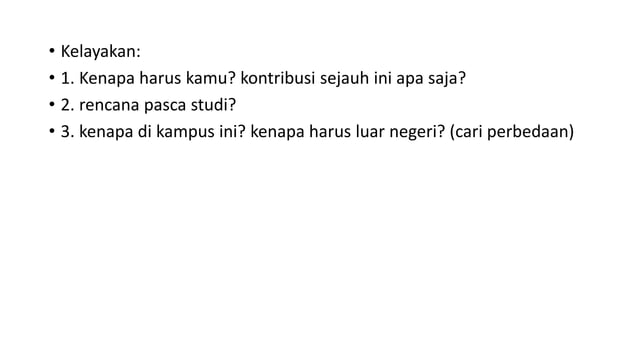 Substansi Mock Up LPDP Interview Material | PPTX