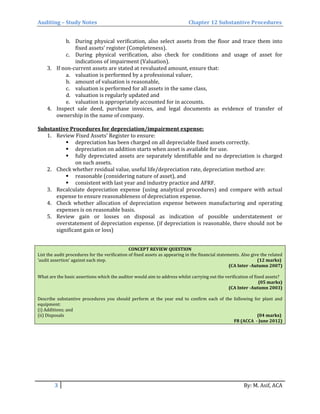 Substantive Procedures - AUDITING STUDY NOTES | PDF