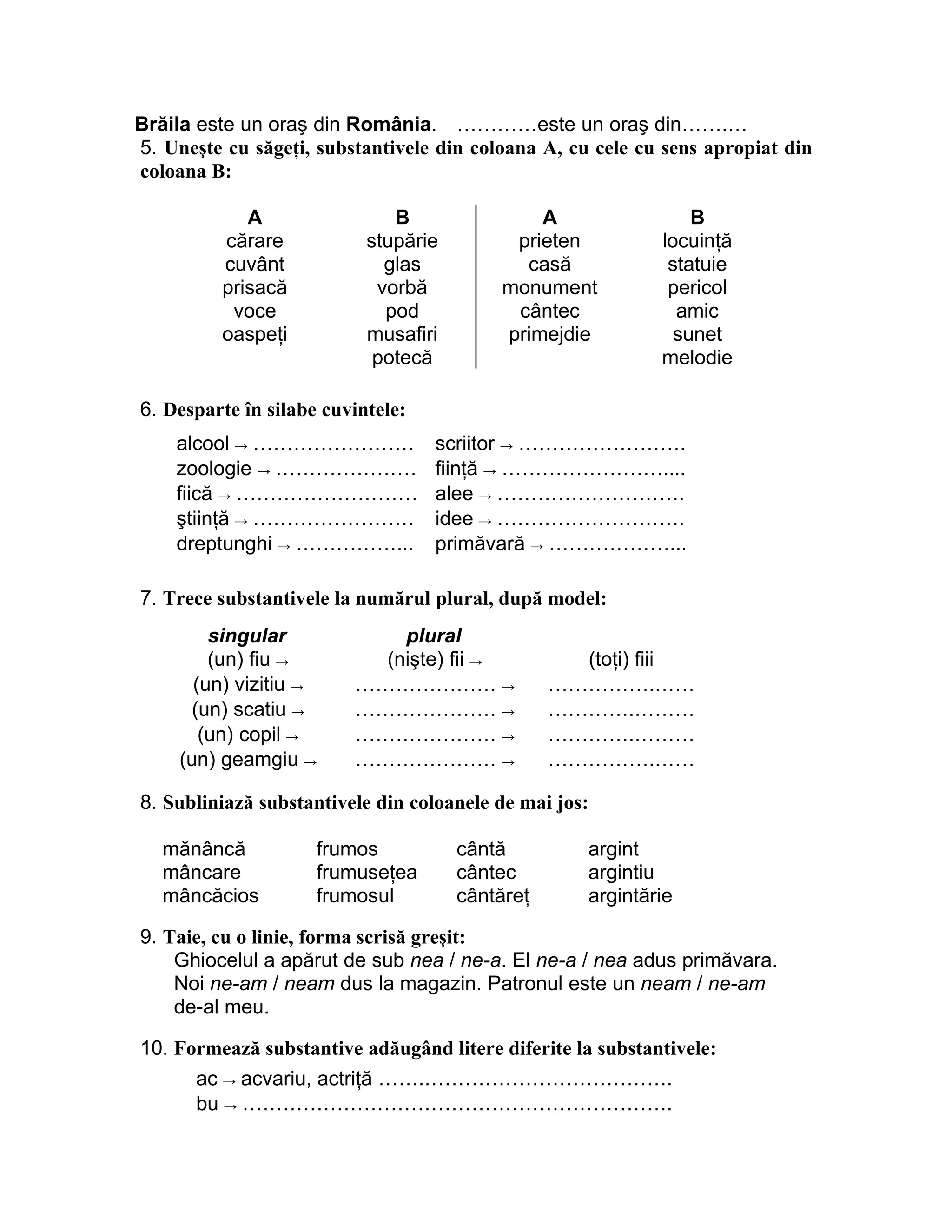 Substantivul | DOC