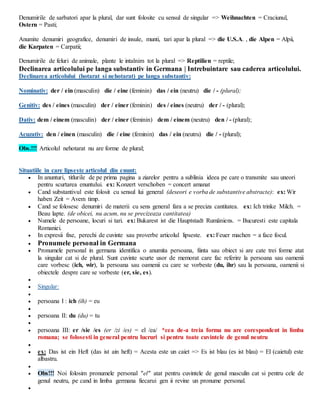 Substantivul in germana | DOCX