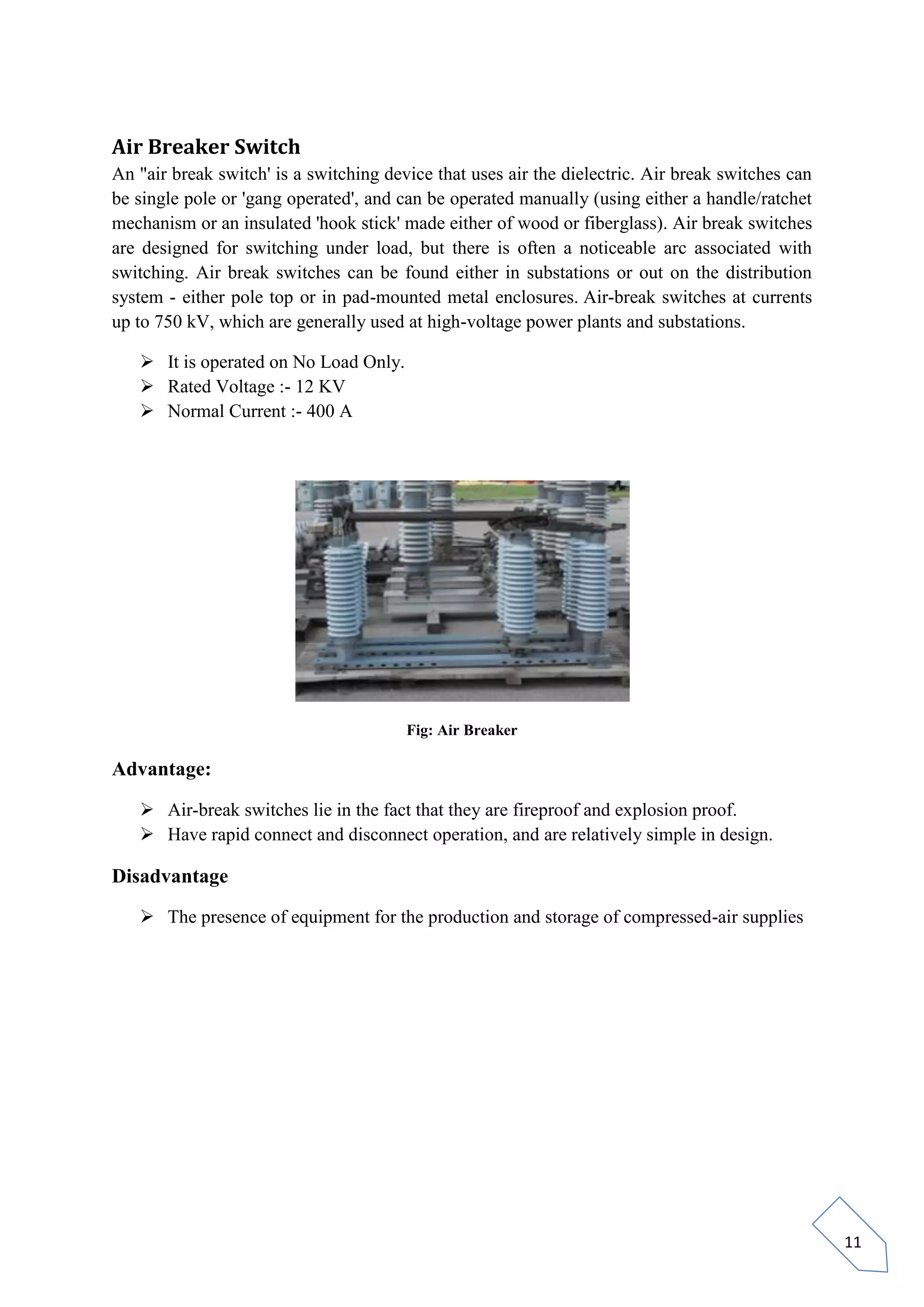 Switchgear Equipment in a Substation | DOCX