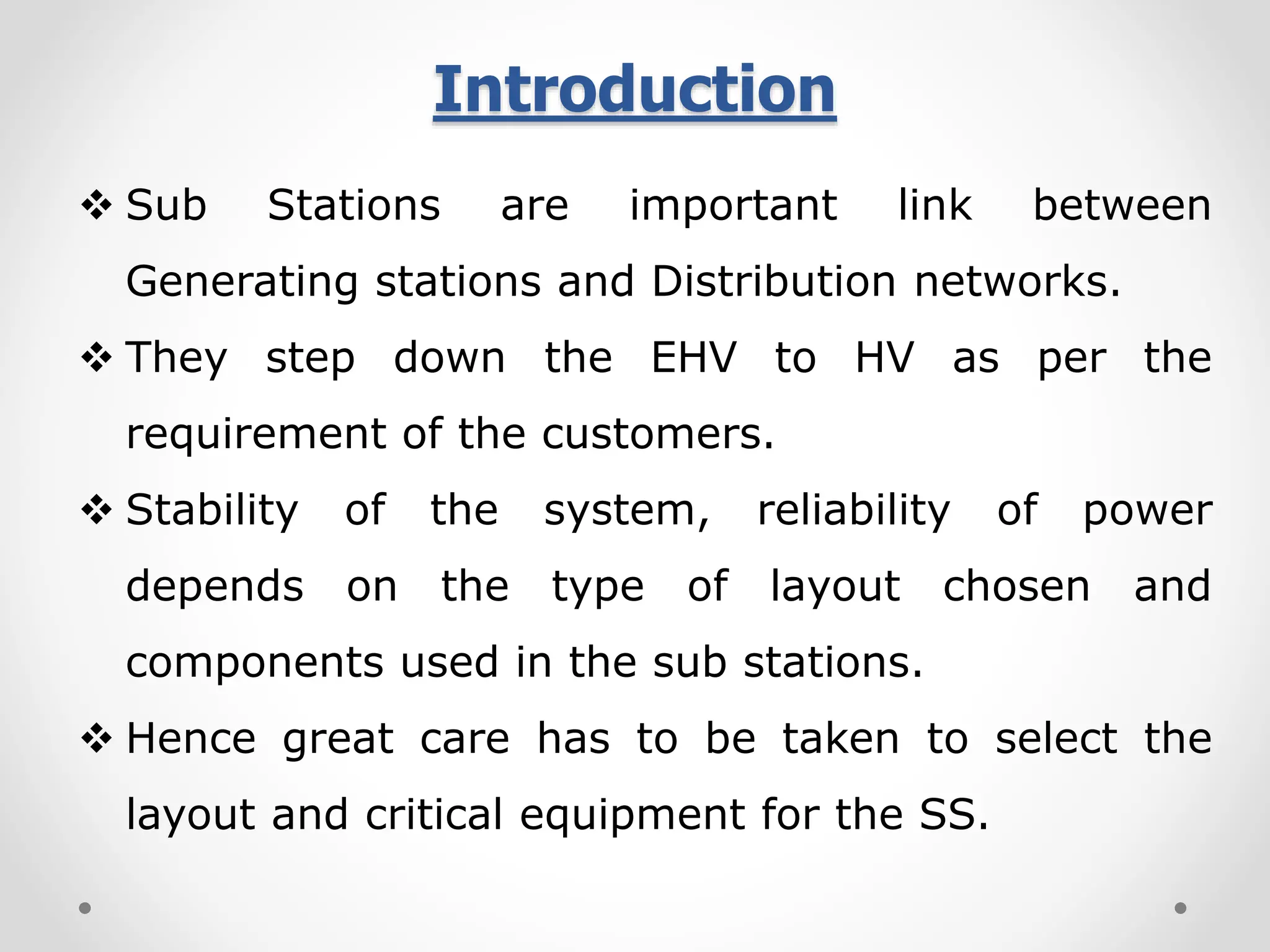 Substation Layouts - electrical power system that transforms voltage ...