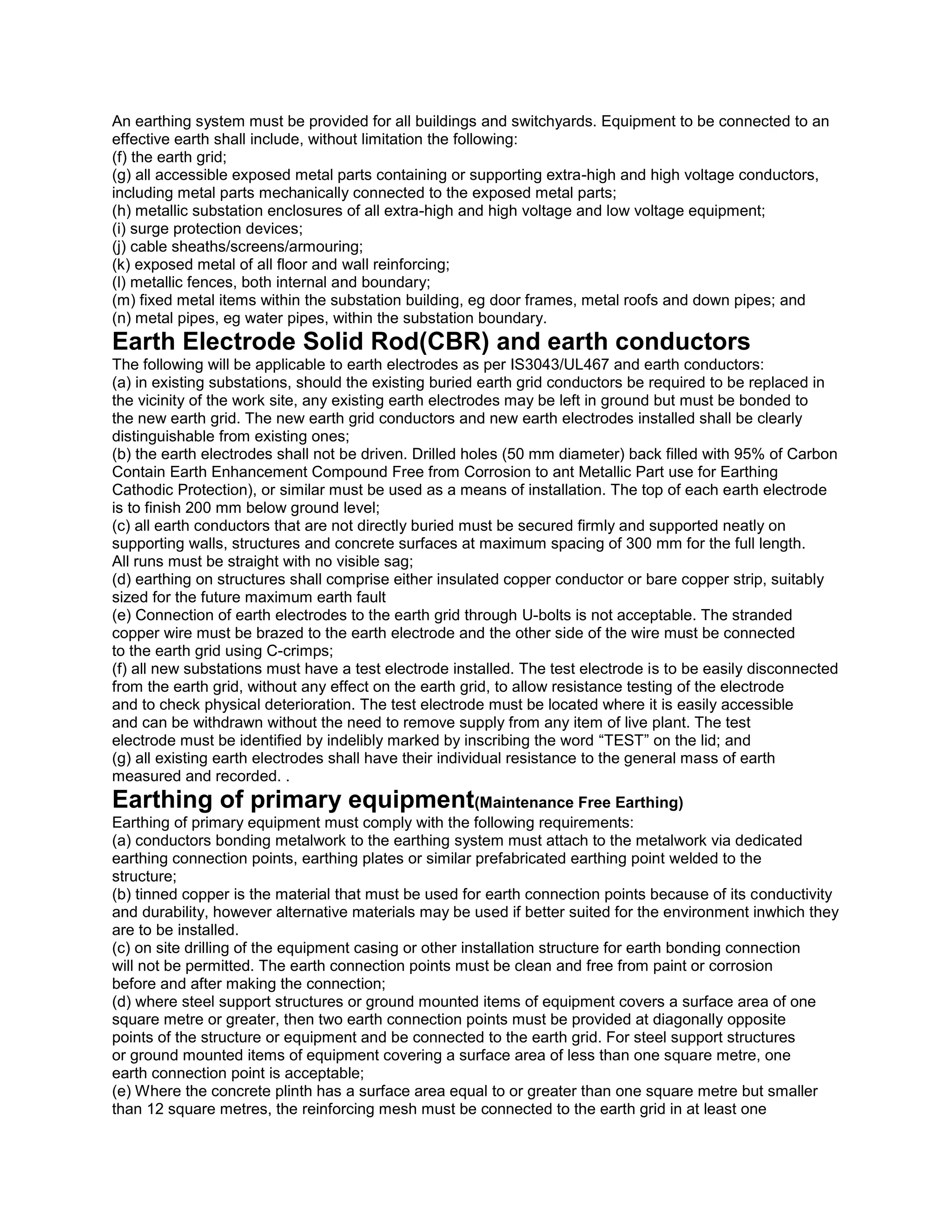 Substation lightning protection and earthing standard(august 2019) | PDF
