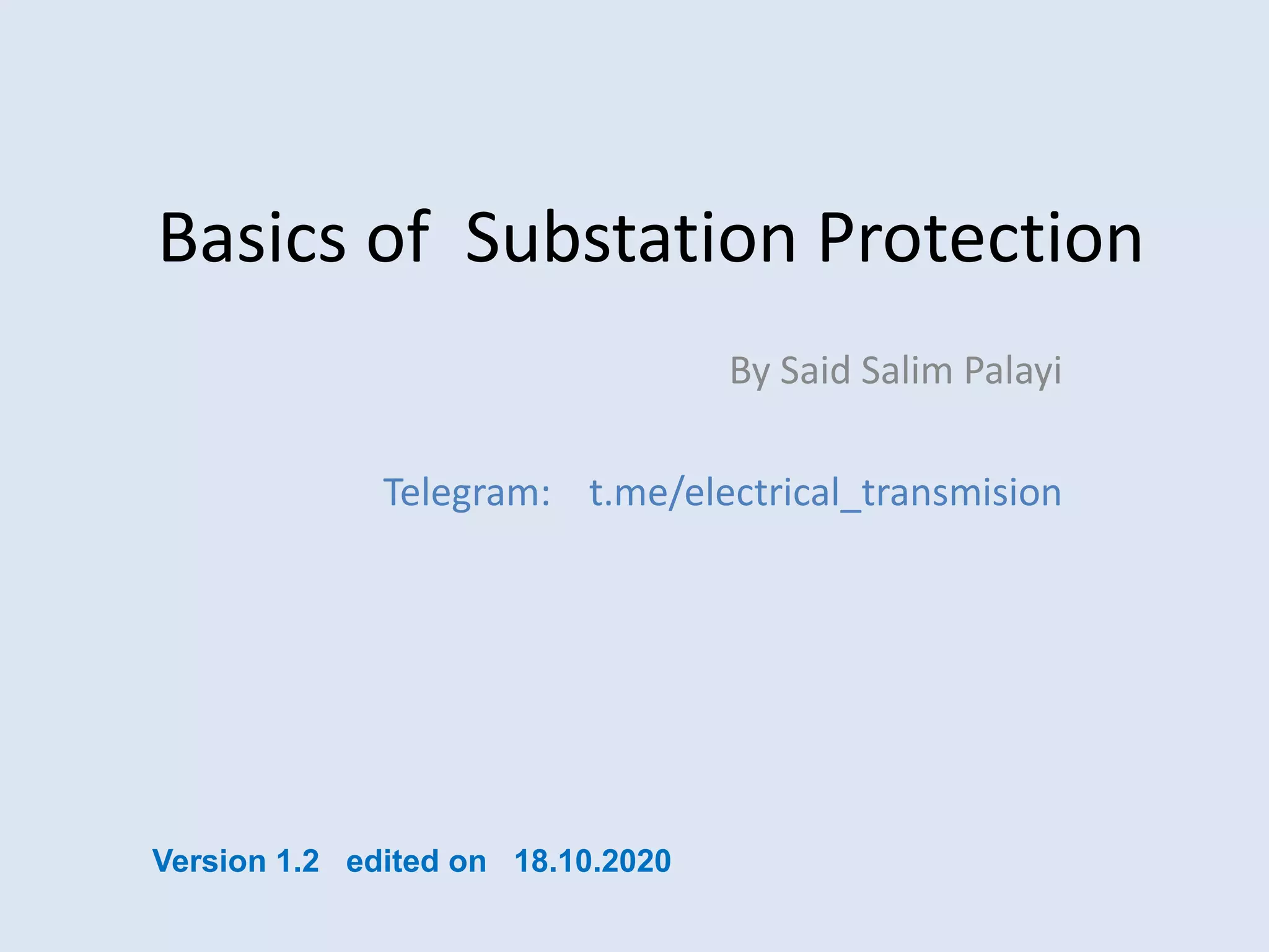 substation protection basics.ppt