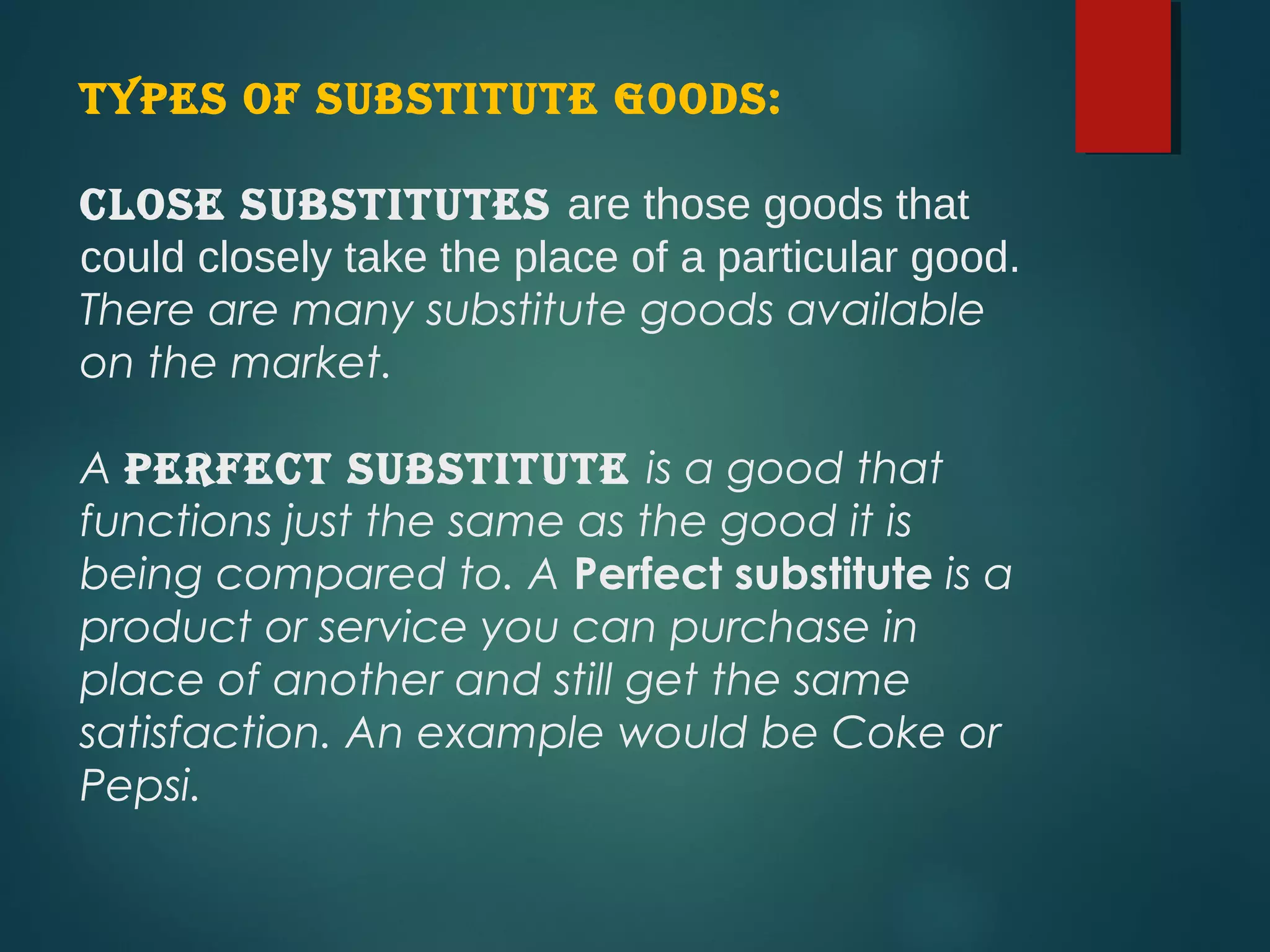 Presentation on Substitute Goods. | PPT