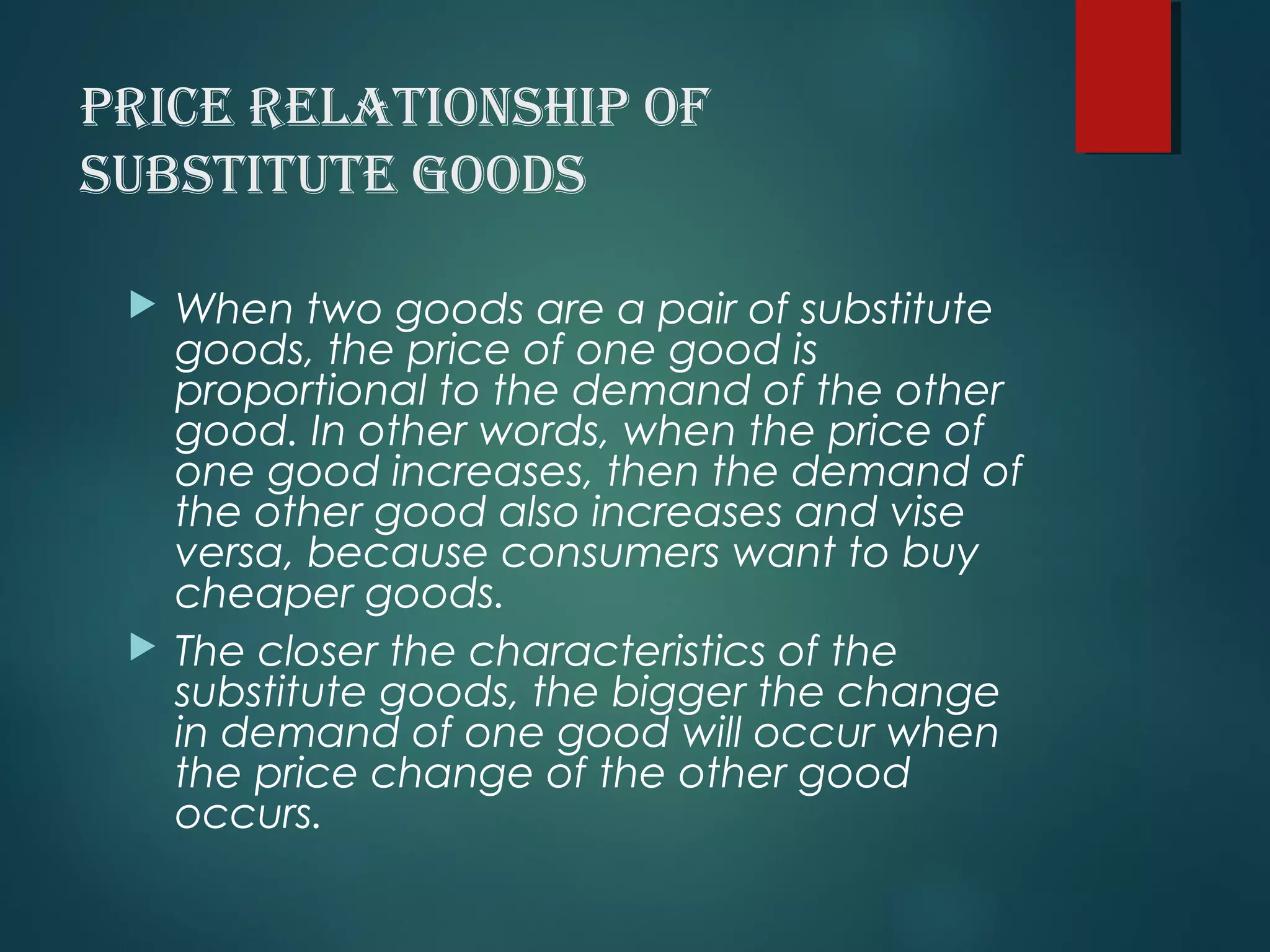 Presentation on Substitute Goods.