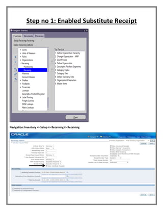 Substitute Receipt (Oracle-Purchasing R12.2.0) | DOCX