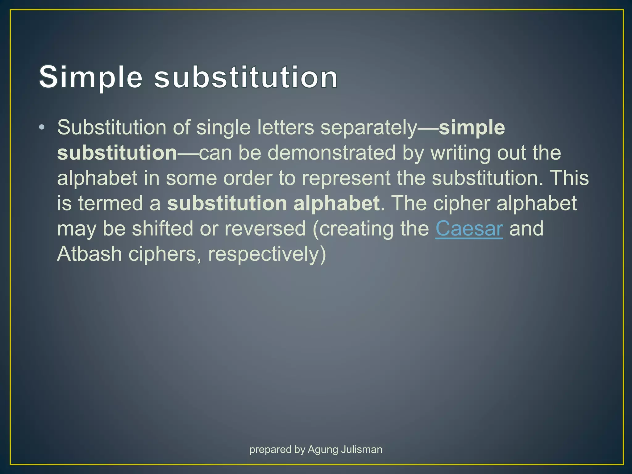 Substitution Cipher | PPTX