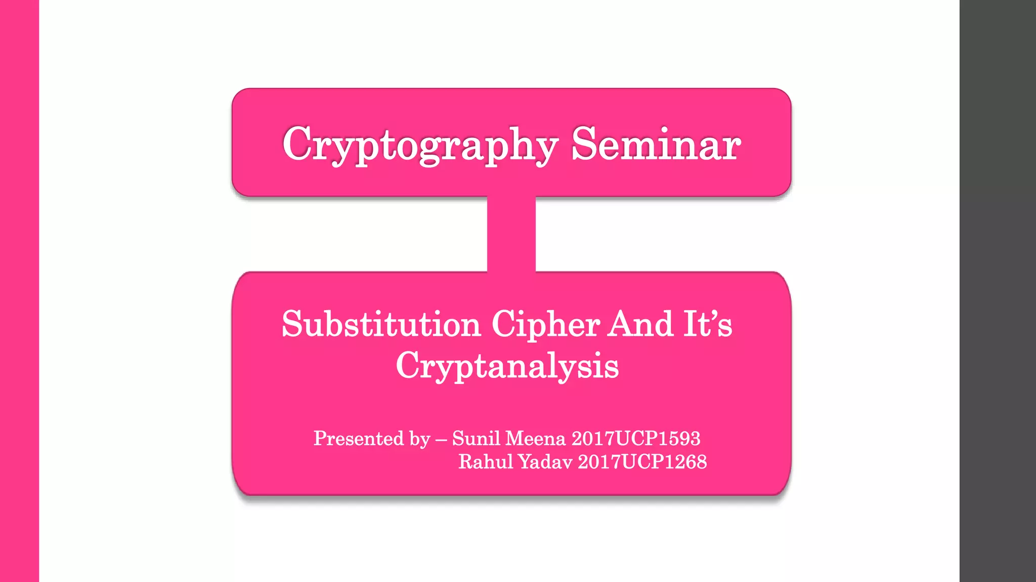 Substitution cipher and Its Cryptanalysis | PPTX