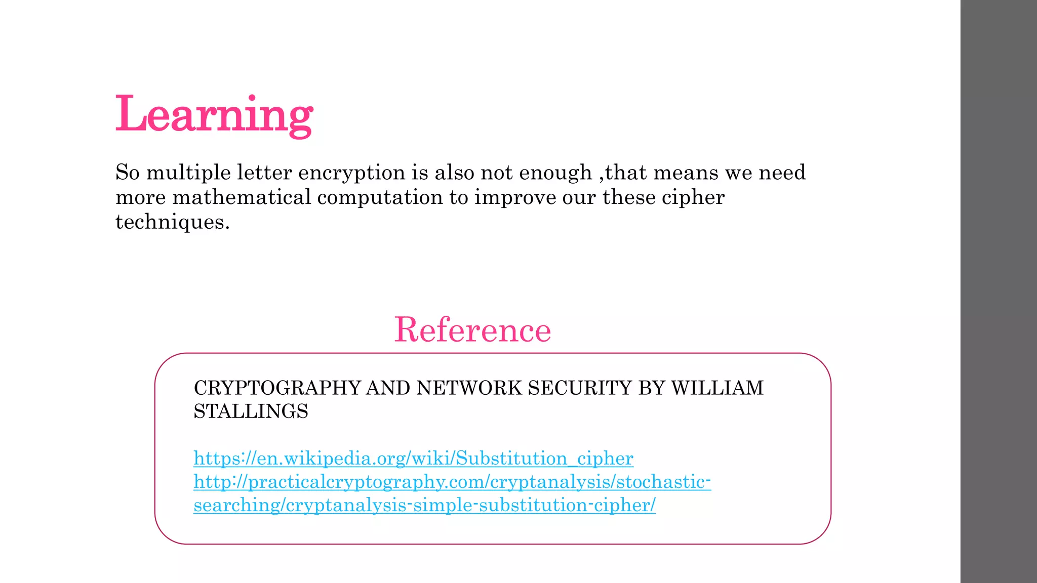 Substitution cipher and Its Cryptanalysis | PPTX