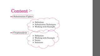 Substitution cipher and Its Cryptanalysis | PPTX