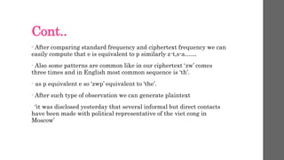 Substitution cipher and Its Cryptanalysis | PPTX