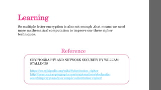 Substitution cipher and Its Cryptanalysis | PPTX