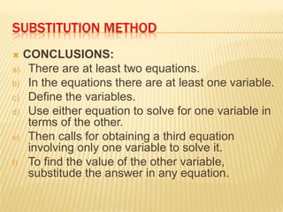Substitution method | PPTX