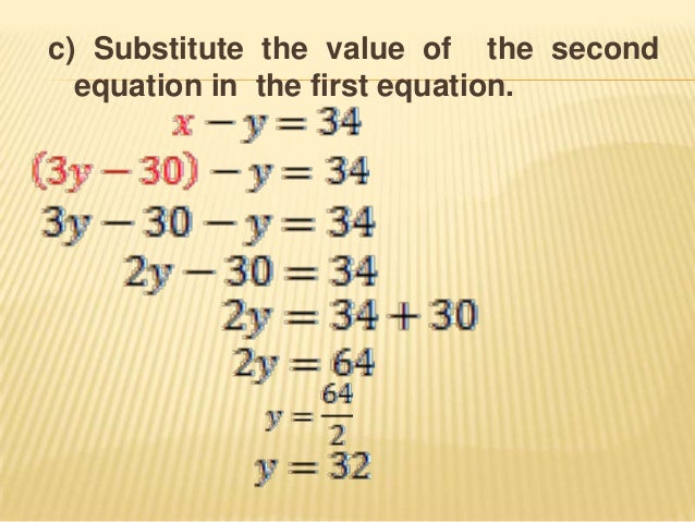 Substitution method