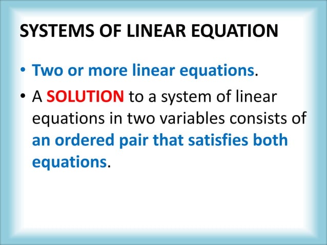 Solving Systems of Linear Equation using Substitution method | PPTX