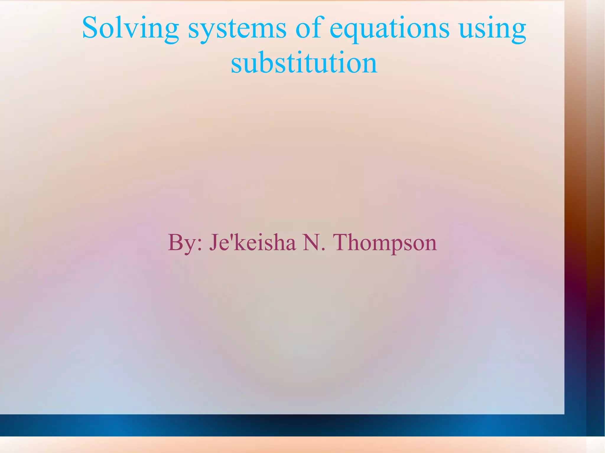 Substitution powerpoint . | ODP