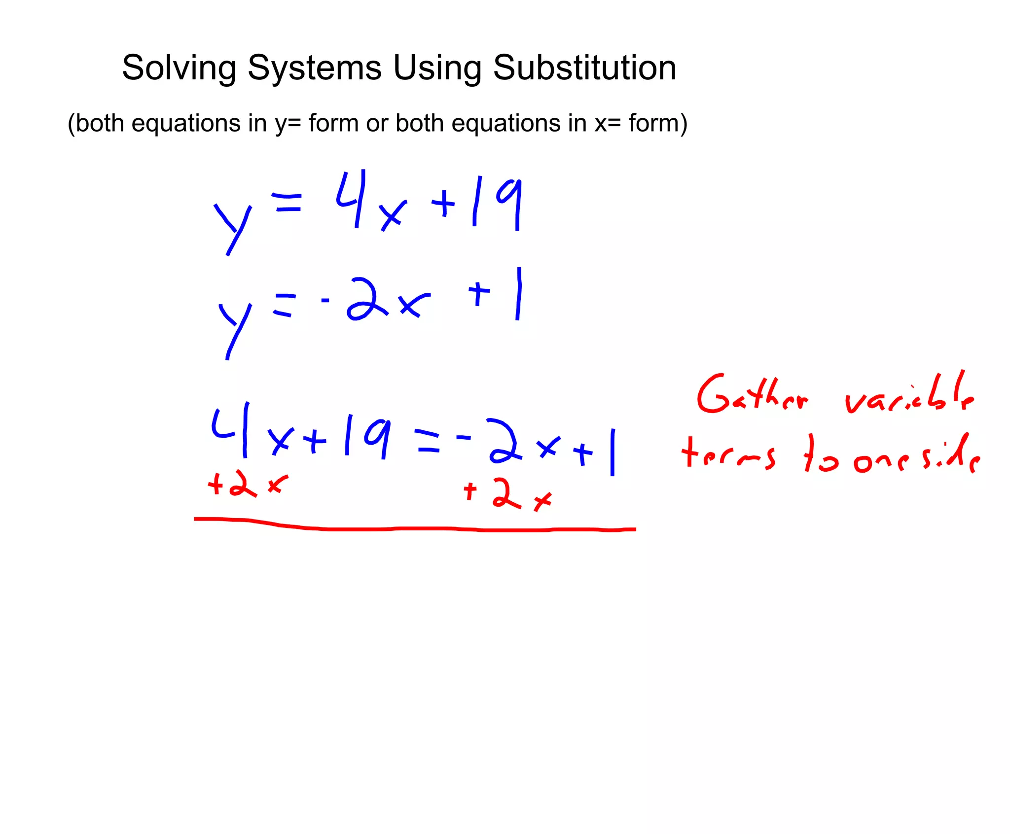 Systems of Equations- Simple Substitution | PPTX