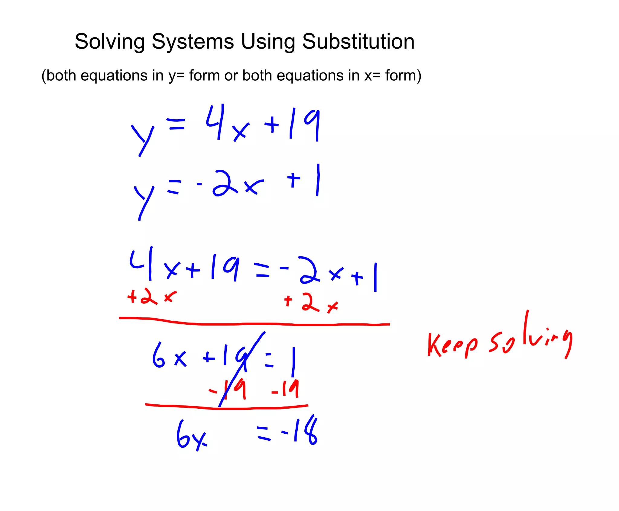 Systems of Equations- Simple Substitution | PPTX