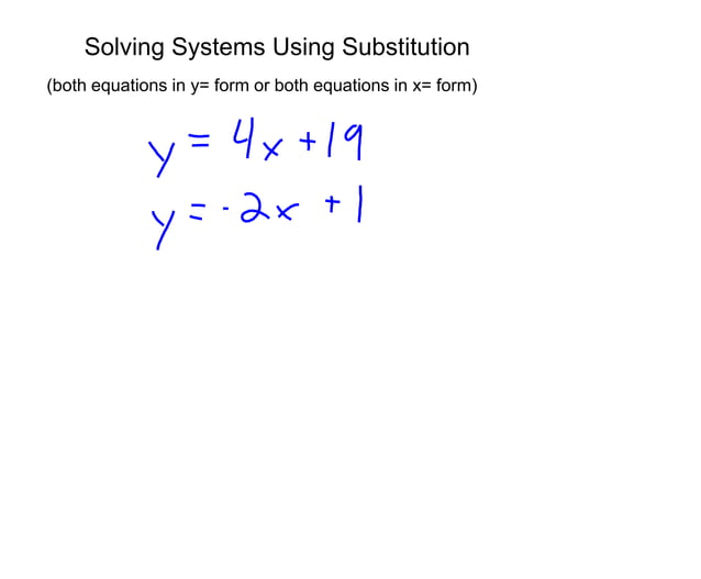Systems of Equations- Simple Substitution | PPTX