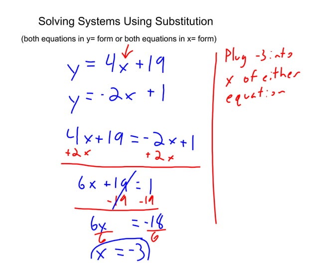 Systems of Equations- Simple Substitution | PPTX