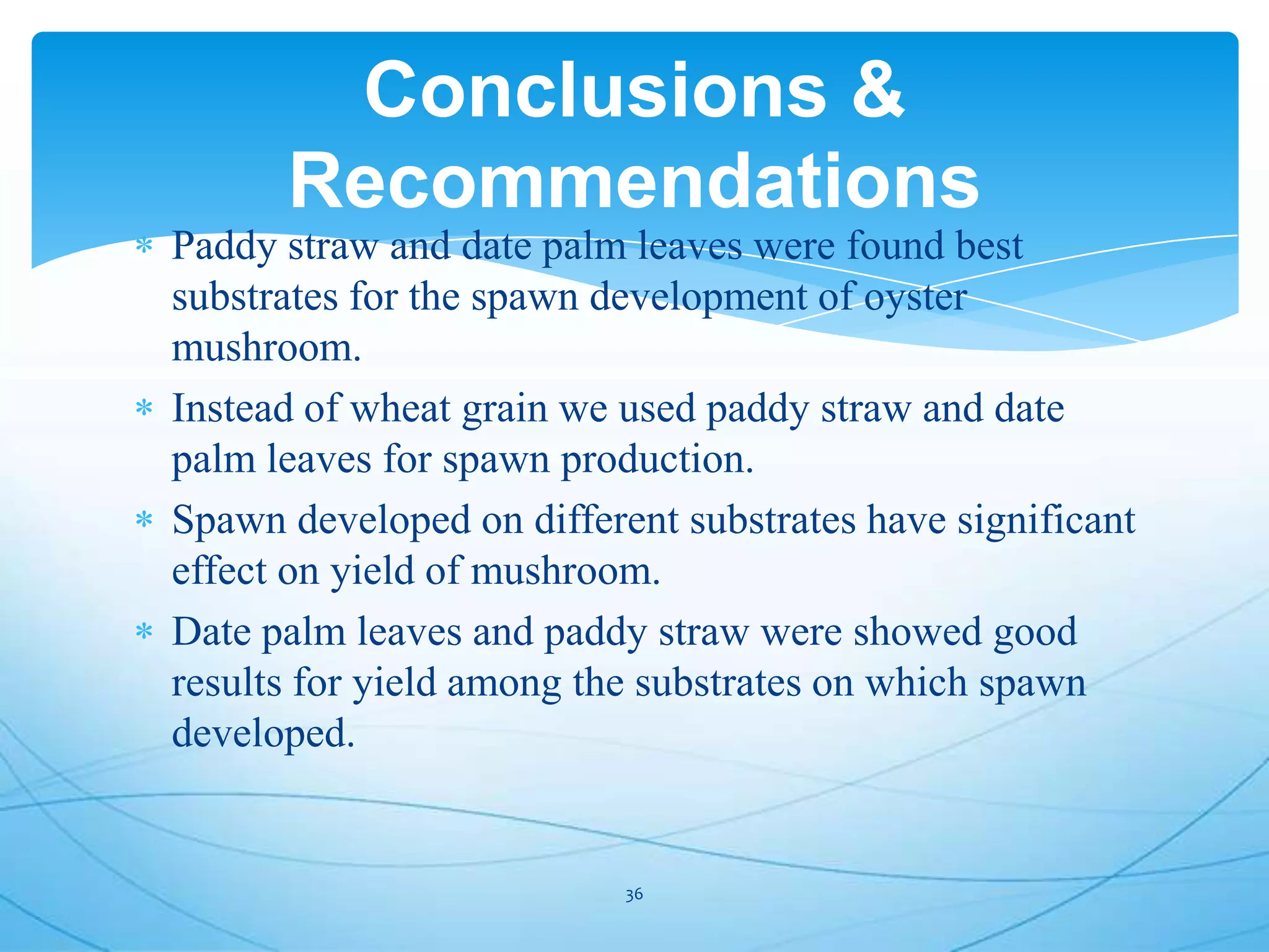 Substrate Evaluation For Spawn Production And Yield Of Oyster Mushroom