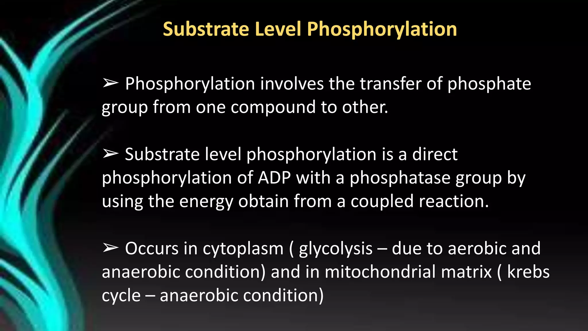 Substrate level phosphorylation and it's mechanism || Biochemistry || B ...