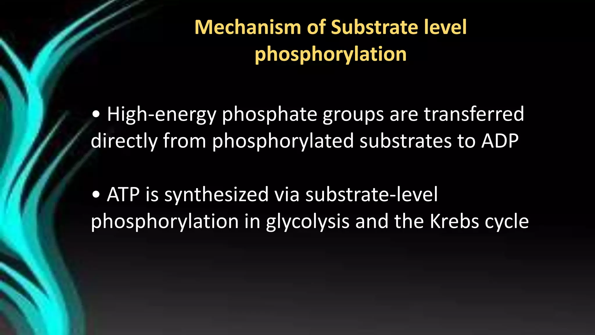 Substrate level phosphorylation and it's mechanism || Biochemistry || B ...