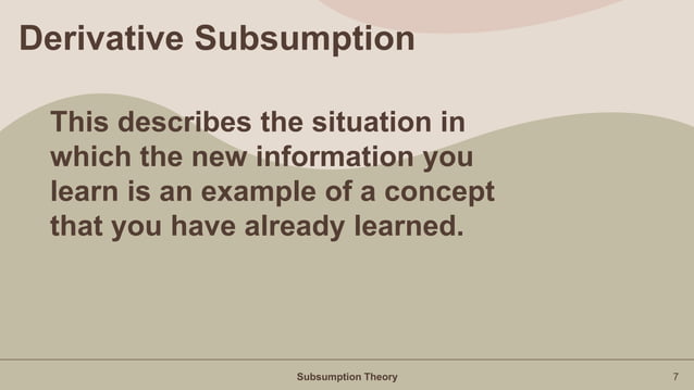 Subsumption-Theory-2.pptx | Undergraduate Education | College Education