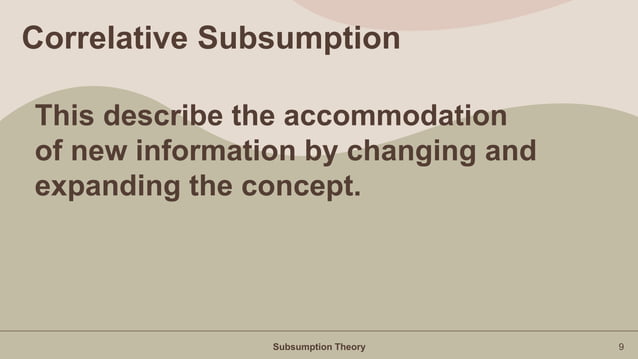 Subsumption-Theory-2.pptx | Undergraduate Education | College Education