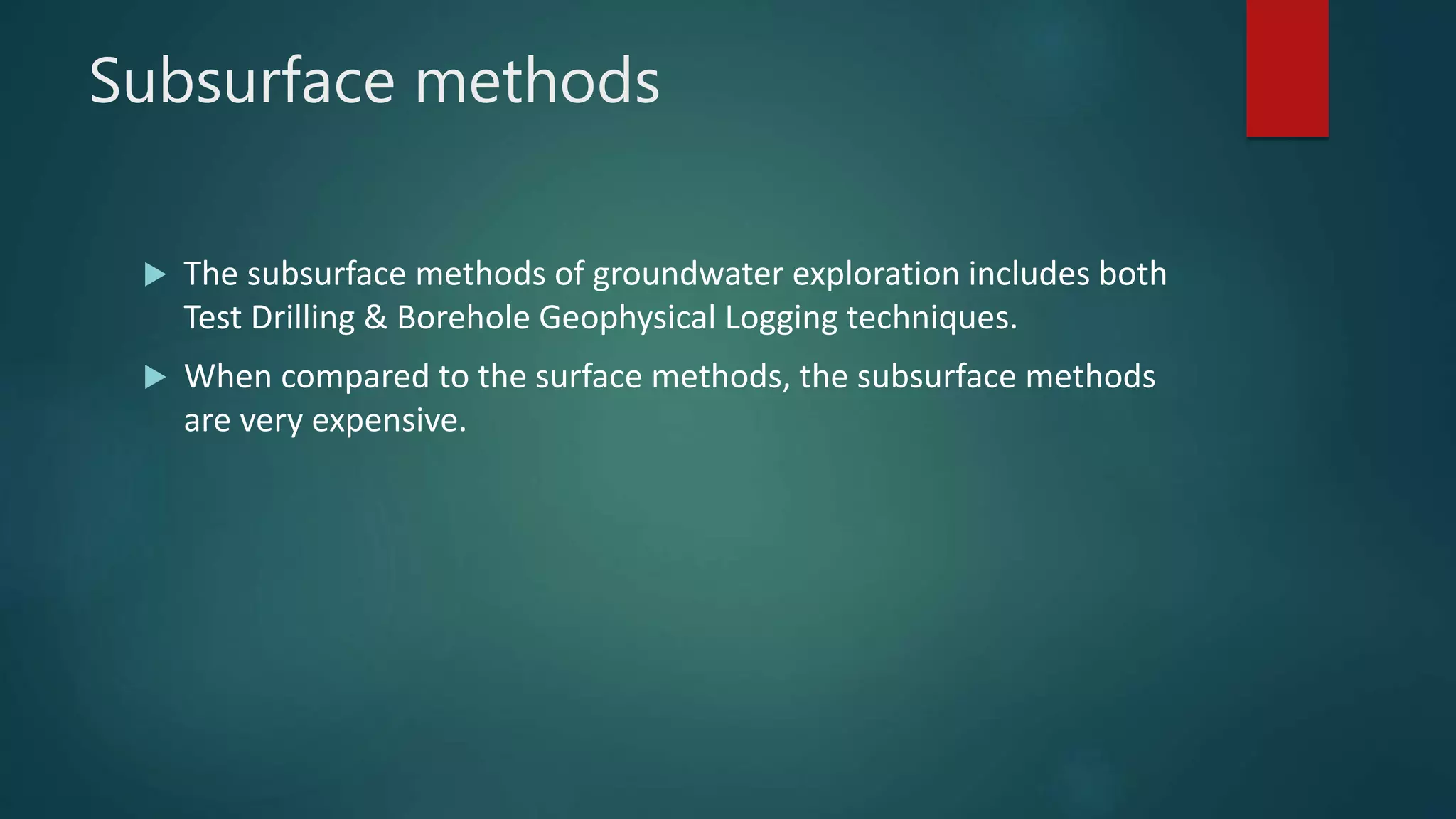 subsurface investigation of ground water | PPTX
