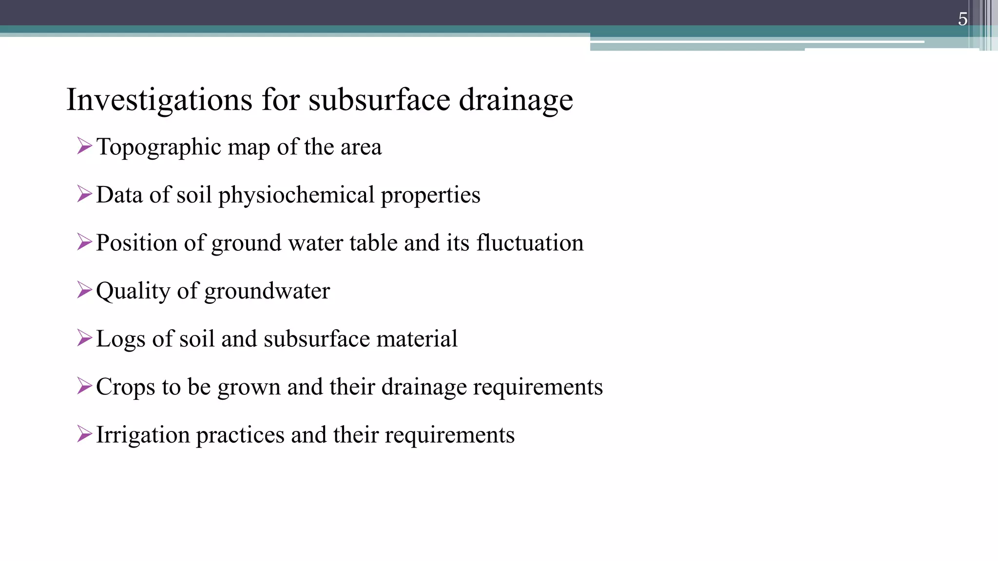 Subsurface drainage | PPTX