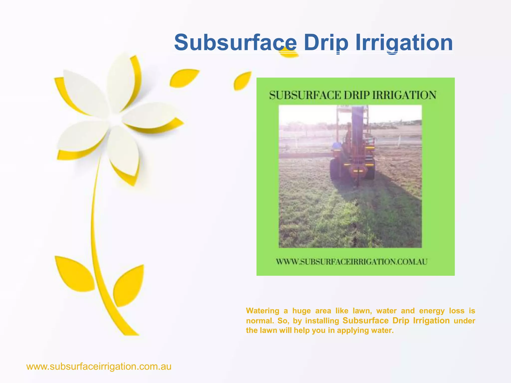 Subsurface drip irrigation | PPTX
