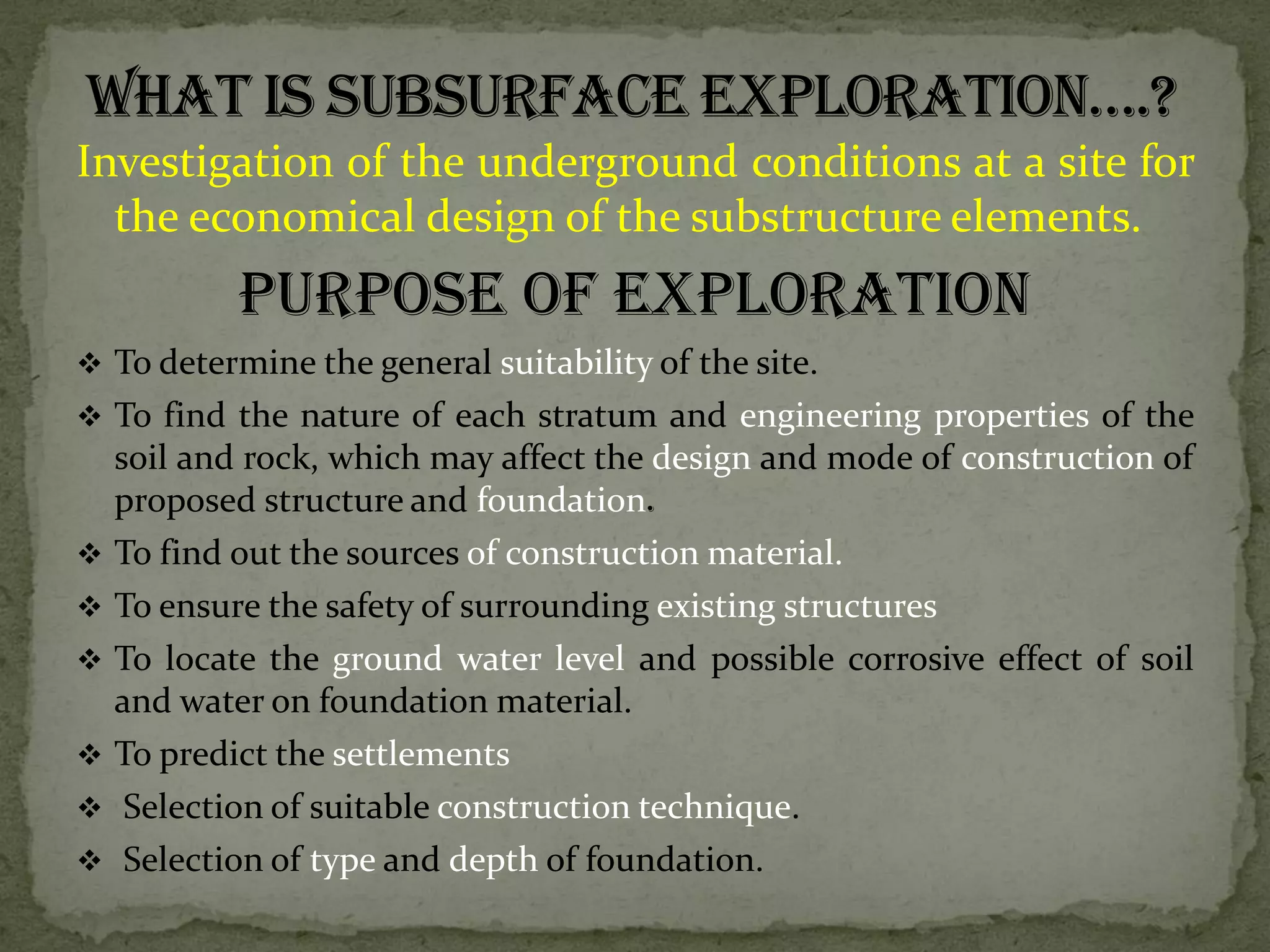 Subsurface exploration | PDF