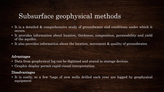 Subsurface geophysical methods | PPT