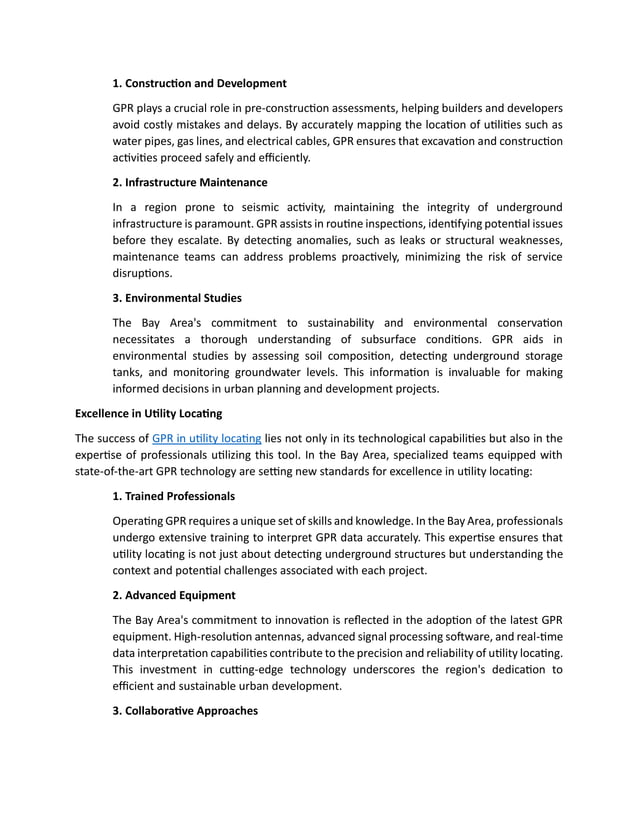 Subsurface Insight GPR Utility Locating Excellence in the Bay Area | PDF