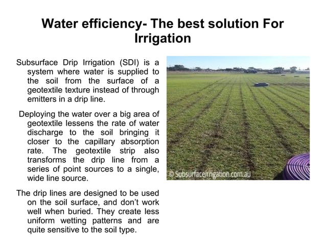 Subsurface irrigation for lawns | PPT