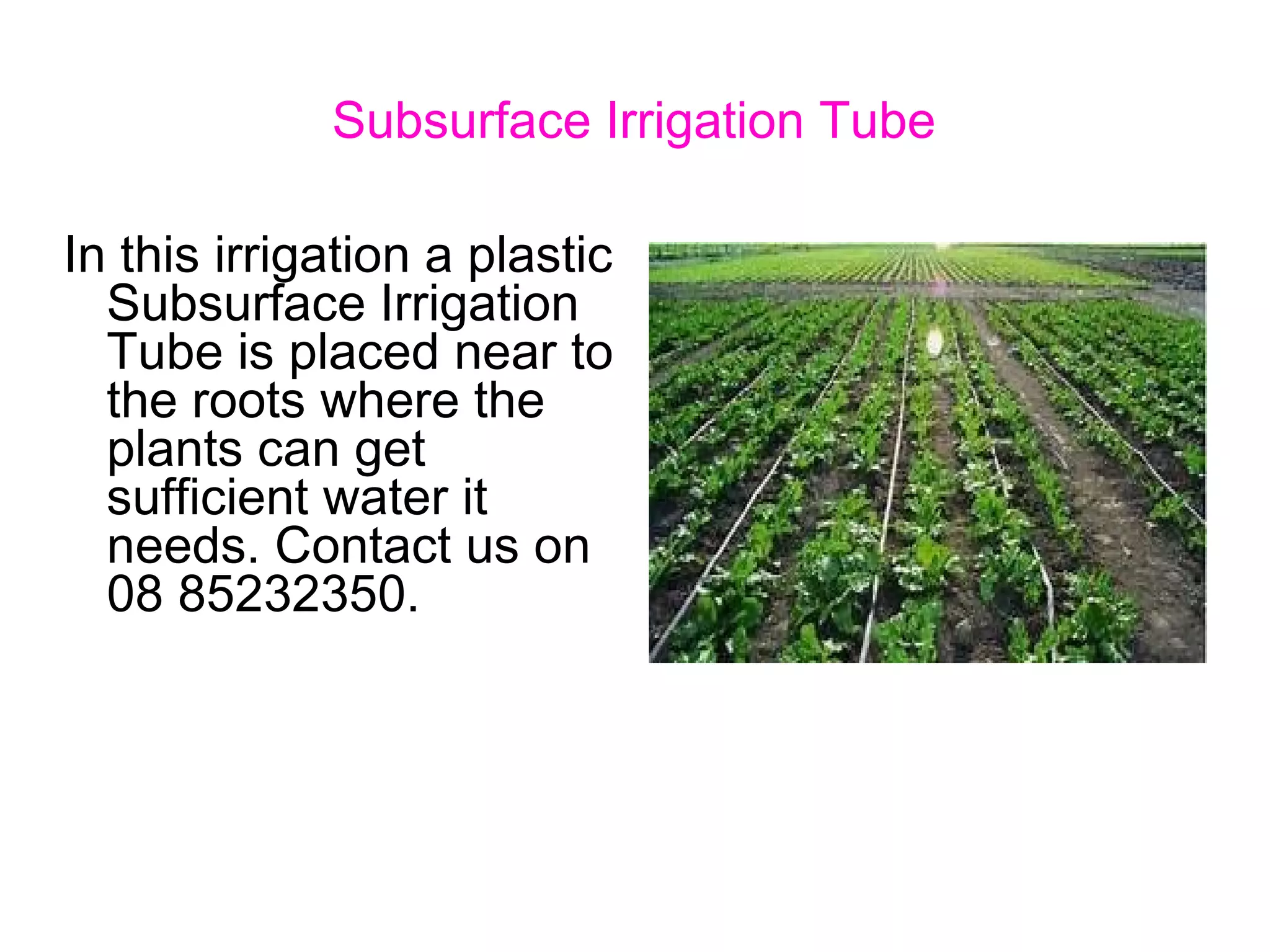 Subsurface irrigation tube | PPT